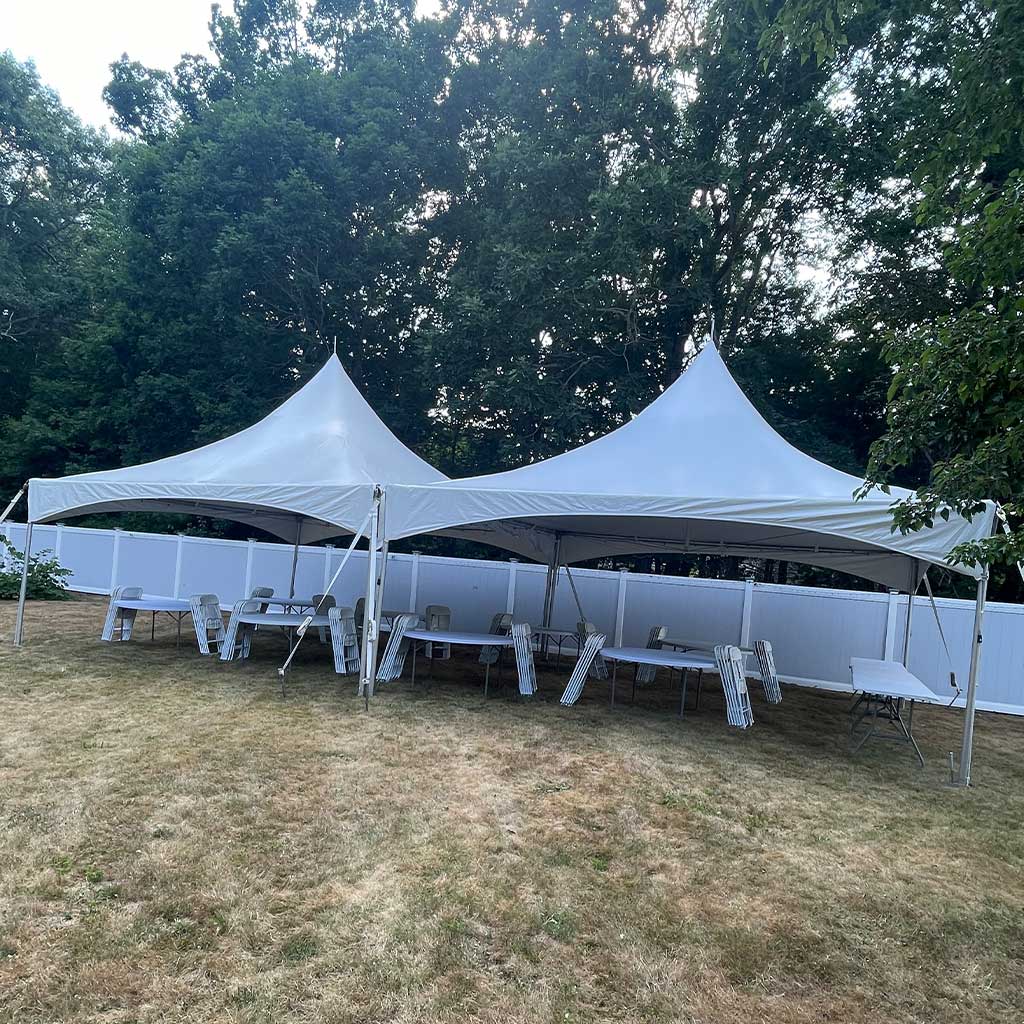 80 Person High Peak Frame Tent Party Package Cape Cod Masscahusetts ...